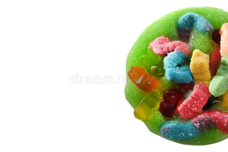 Cream Ice Cream with Sweets on Top Candy Top View Stock Photo - Image ...