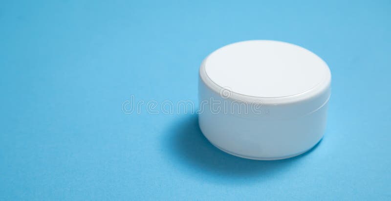 Cream Jar on the Blue Background Stock Image - Image of cosmetic ...