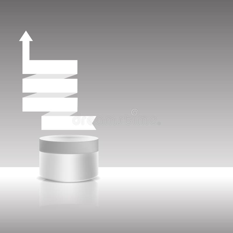 Cream jar with ribbon stock vector. Illustration of design - 96441884