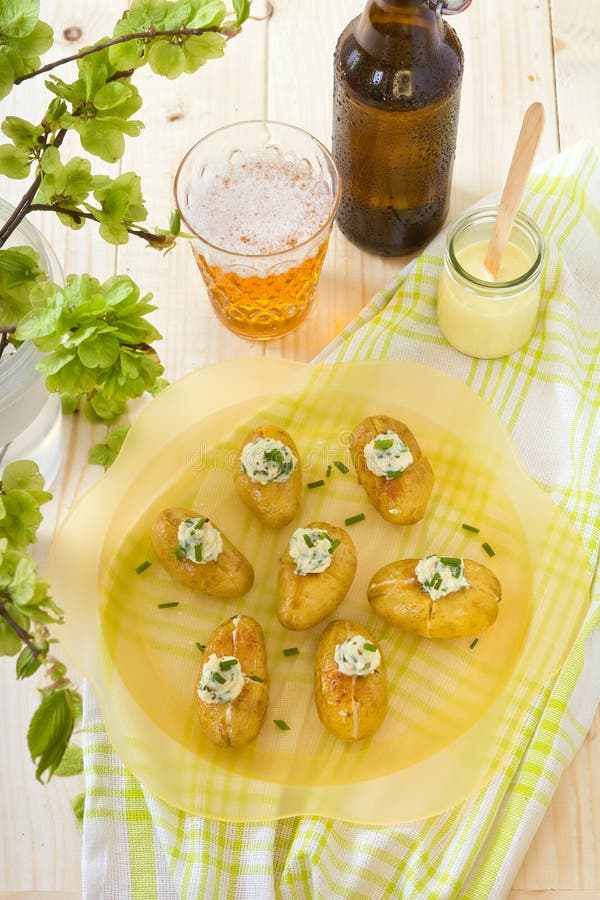 Cream jive jacket potato stock photo. Image of cooked - 88699524