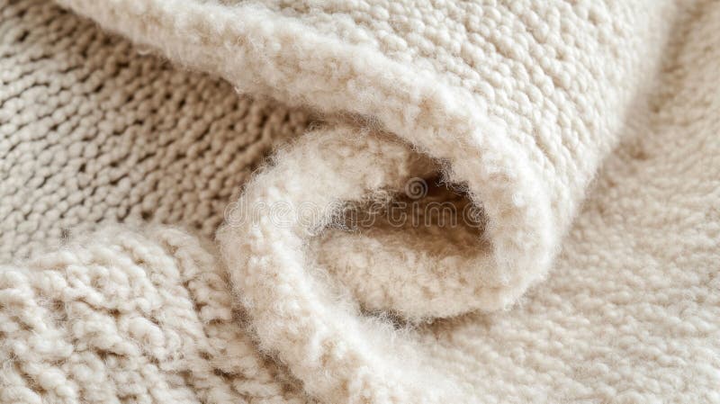 Cream Knitted Wool Texture Background Stock Illustration - Illustration ...