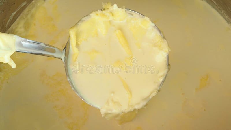 The Cream Layer Formed on the Cooked Milk Stock Footage - Video of ...
