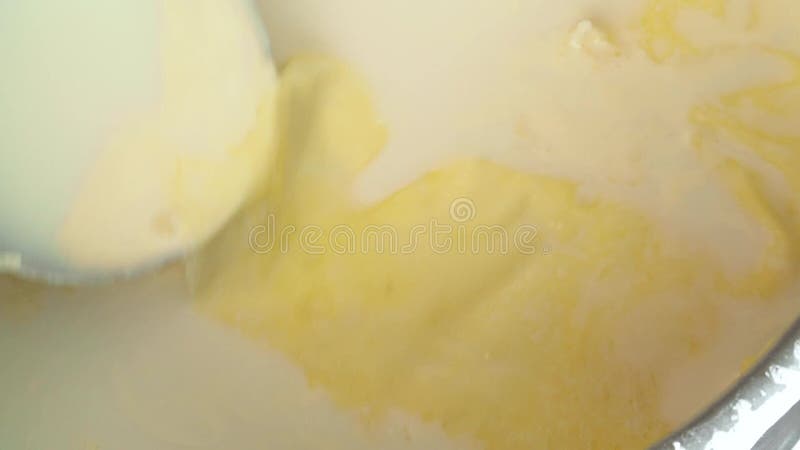 The Cream Layer Formed on the Cooked Milk Stock Footage - Video of ...
