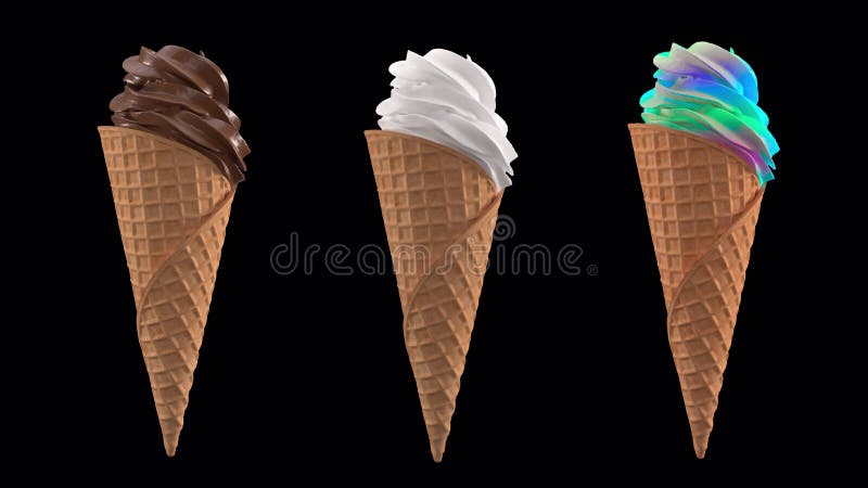 3 Cream with Loop Animation Around the Axis with Alpha Channel Stock ...