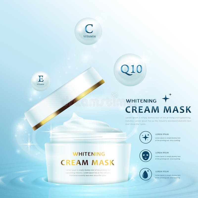 Cream mask ad template stock vector. Illustration of clean - 308622436