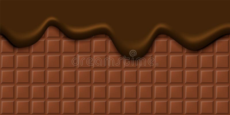 Cream Melted on Chocolate Bar Background. Vector Illustration Stock ...
