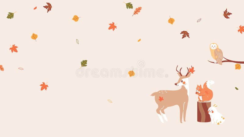 Cream Minimal Illustrative Desktop Wallpaper Stock Illustration ...