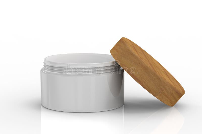 Cream in open pot stock illustration. Illustration of treatment - 131877657