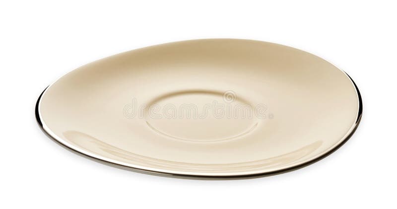 Cream Oval Plate, Empty Plate in Oval Shape, Isolated on White ...