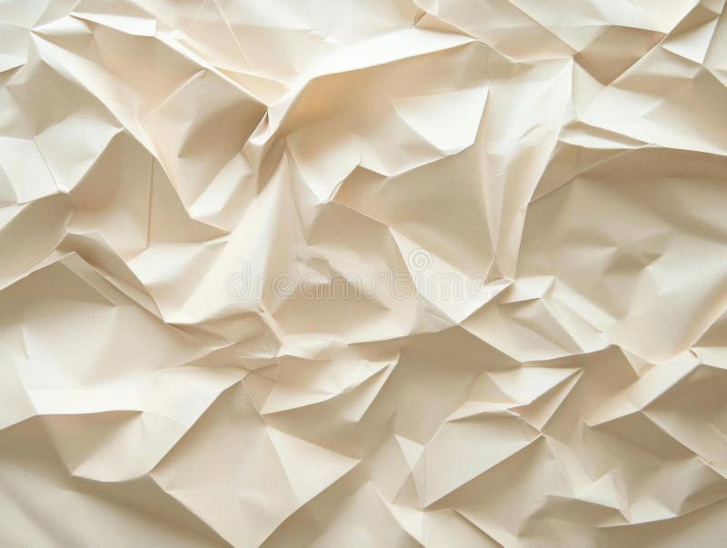 Cream Paper Crumpled Texture, Abstract Background Stock Illustration ...