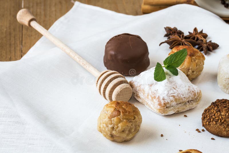 Cream and Pastries, Typical Christmas Sweets in Spain Stock Image ...