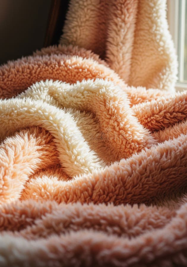 Cream and Peach Ombre Plush Blanket Texture Stock Illustration ...