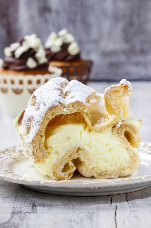 Cream puff stock photo. Image of pleasure, meal, pasty - 38306124