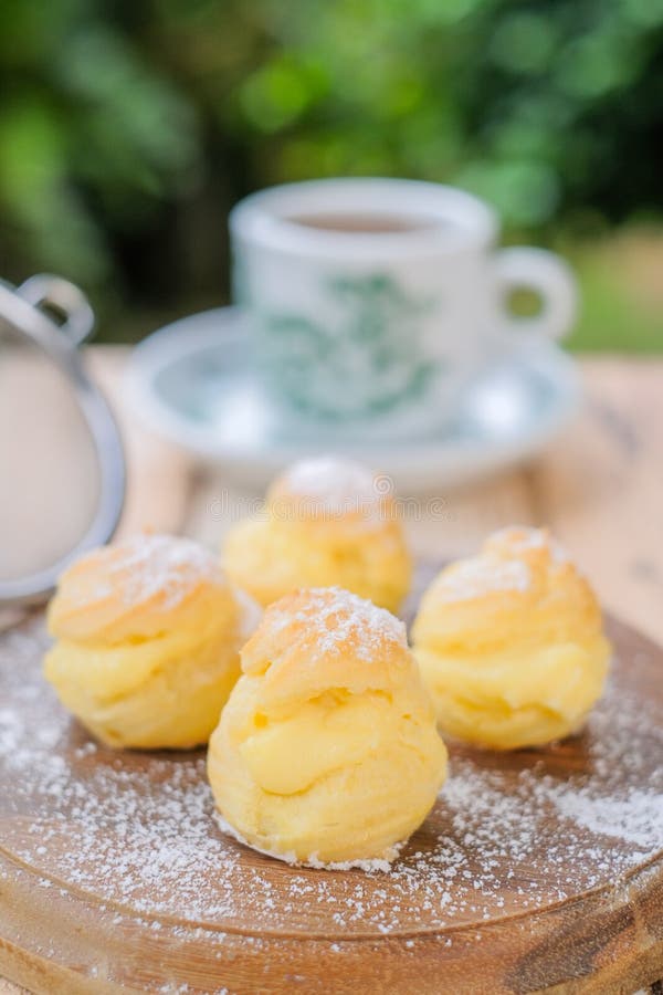 Cream puff stock image. Image of dessert, focus, pastry - 193970341