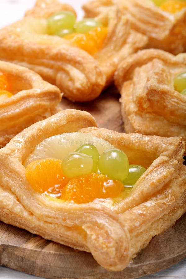 Cream Puff Pastry with Fruit Stock Image - Image of oranges, summer ...