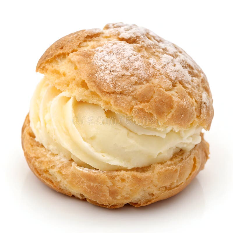 Cream Puff Pastry Isolated on Transparent Background Stock Illustration ...