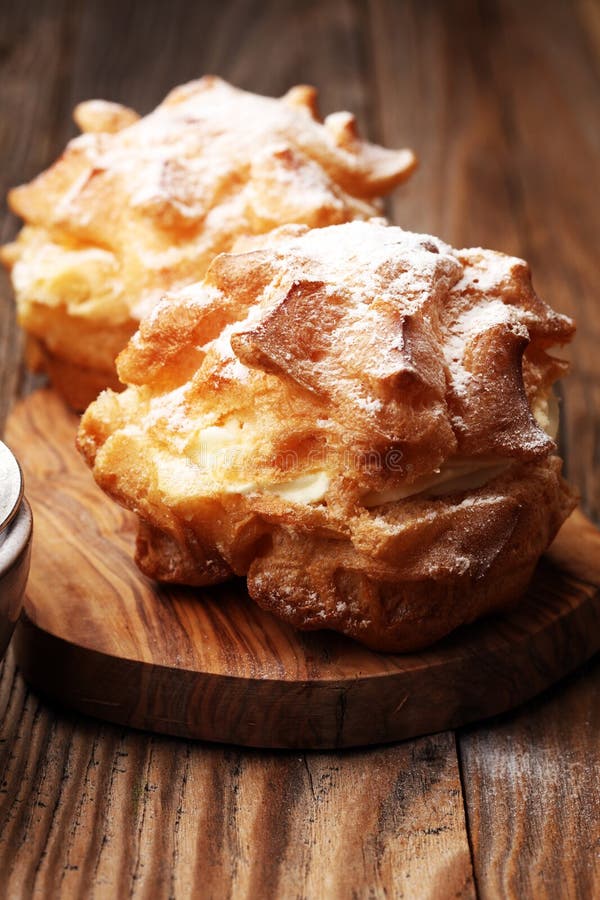 Cream Puffs. Homemade Pastry Cream Puff. Stock Image - Image of sugar ...