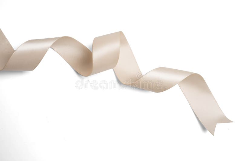 Cream Ribbon in Roll on White Stock Photo - Image of packaging ...