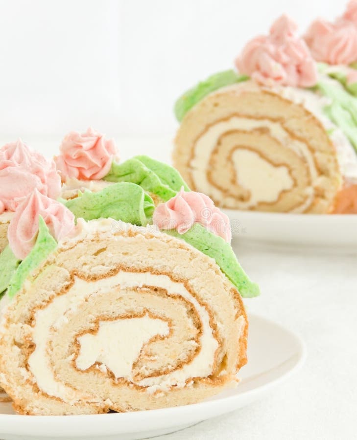 Cream roll stock photo. Image of breakfast, portion, cake - 13052286