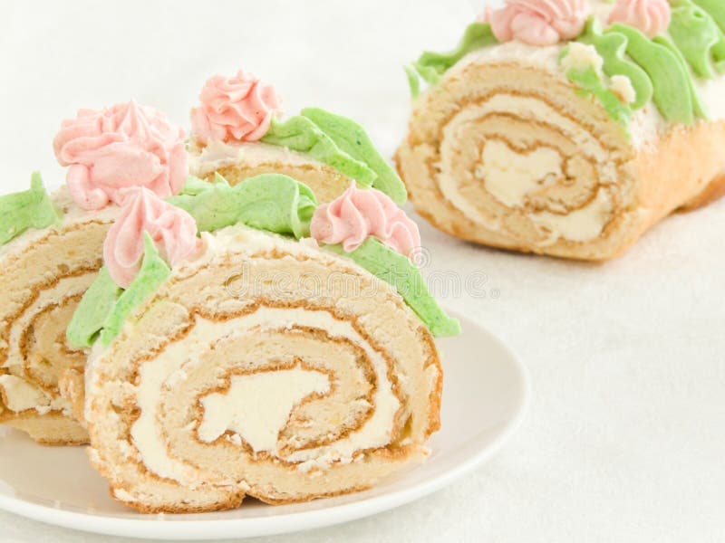 Cream roll stock image. Image of icing, food, baked, roll - 13232147