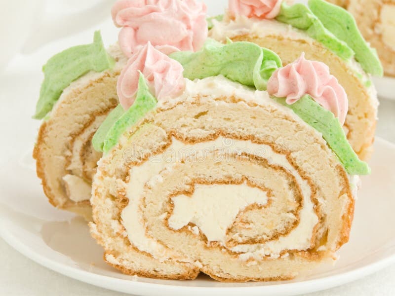 Cream roll stock image. Image of gourmet, cake, dairy - 13052285