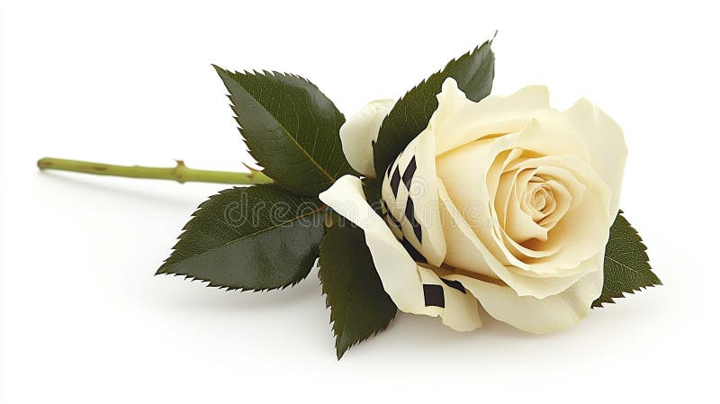 Cream Rose with Musical Notes Design Stock Illustration - Illustration ...