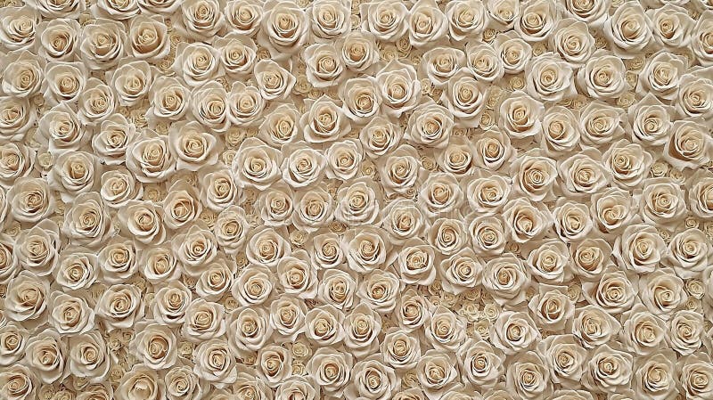 Cream Roses Wall, Event Backdrop, Floral Design, Wedding Stock Image ...