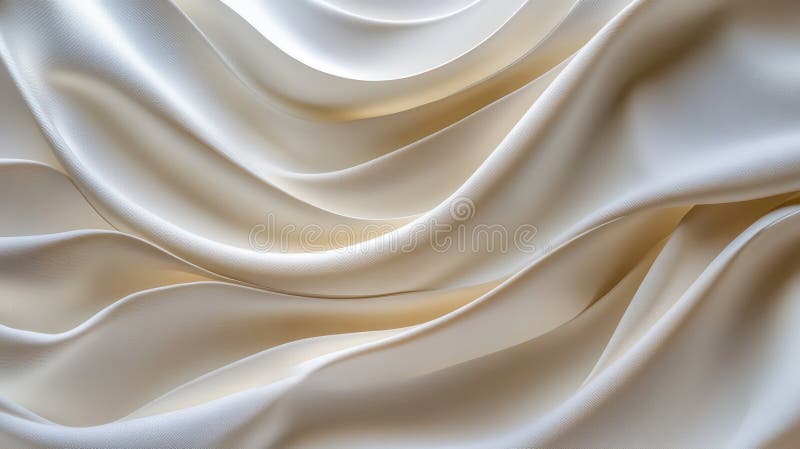 Cream Silk Fabric Drapes in Elegant Folds Stock Illustration ...