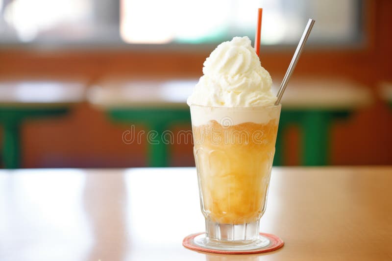 Cream Soda Float with a Scoop of Vanilla Ice Cream on Top Stock Photo ...