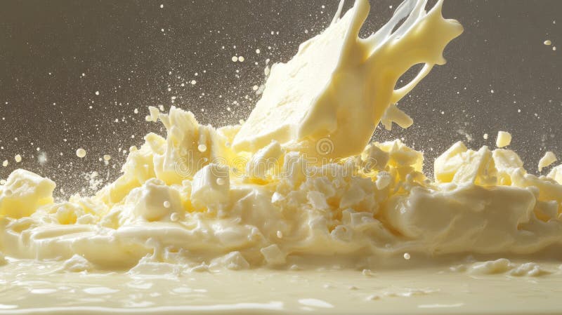Cream Splash: Close-Up of White Dairy Texture Stock Illustration ...