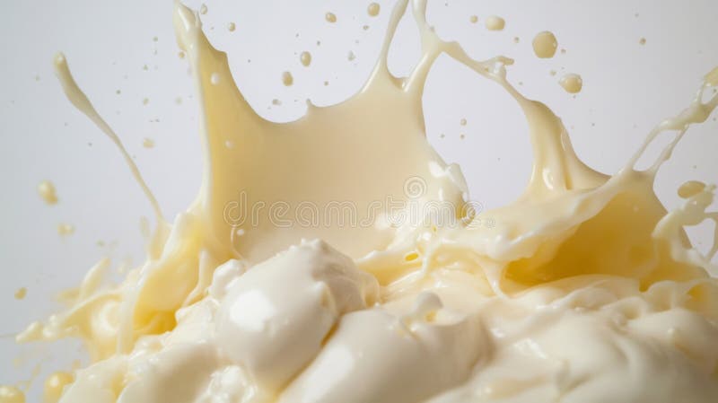 Cream Splash: Dynamic White Liquid Texture Stock Illustration ...