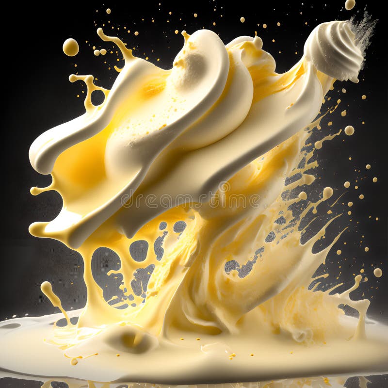Cream Splash, Generative AI Illustration Stock Illustration ...