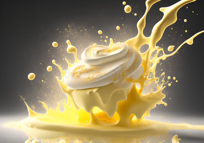 Cream Splash, Generative AI Illustration Stock Illustration ...