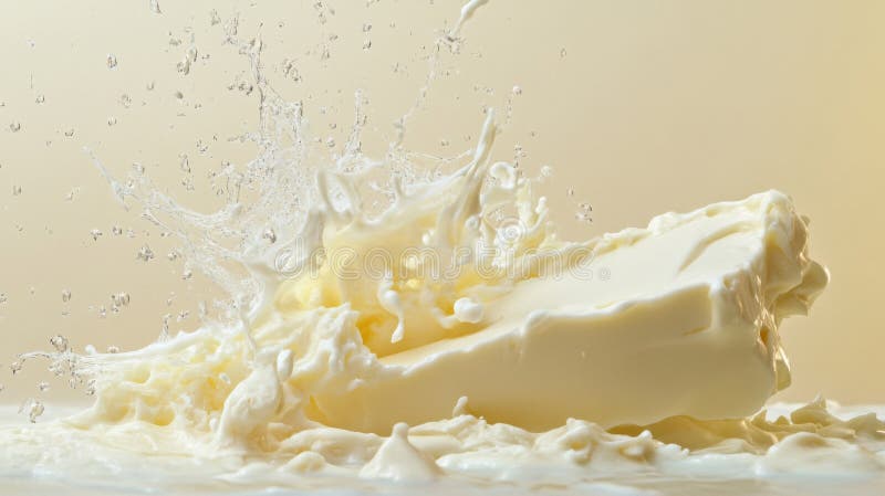 Cream Splash: White Dairy Product in Motion Stock Illustration ...