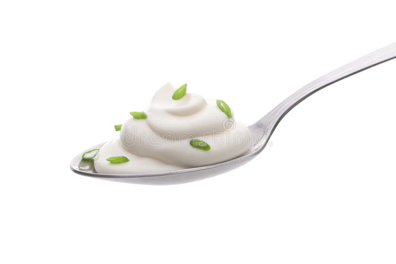 Cream in spoon isolated stock photo. Image of sweet, cheese - 41468168