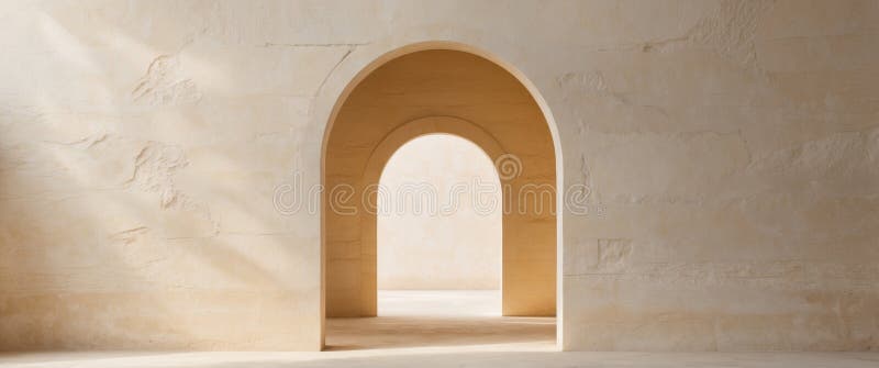 Cream Stone Archway and Wall Texture Background. Stock Photo - Image of ...