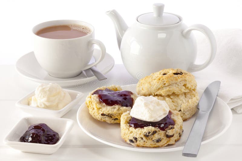 Cream Tea with Teapot stock photo. Image of devon, cream - 116757616