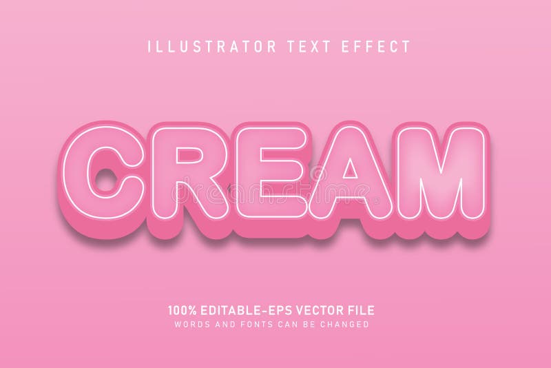 Cream Text Effect Design Vector Stock Vector - Illustration of shine ...