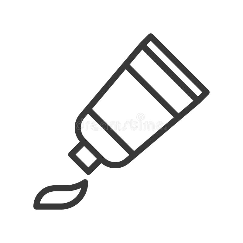 Cream Tube or Ointment and Paste, Outline Icon Stock Vector ...