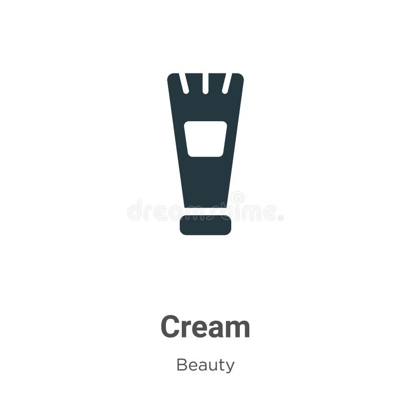 Cream Vector Icon on White Background. Flat Vector Cream Icon Symbol ...