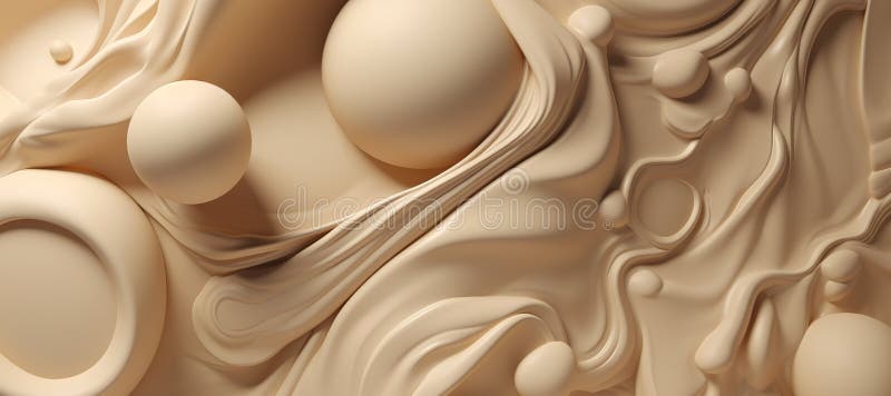 Cream Waves of Melted and Thick Liquid Background Stock Illustration ...