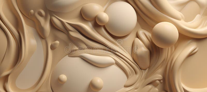 Cream Waves of Melted and Thick Liquid Background Stock Illustration ...