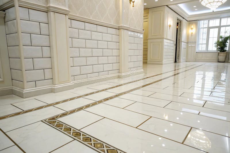 Cream and White Ceramic Tile Floor and Wall Pattern Stock Illustration ...