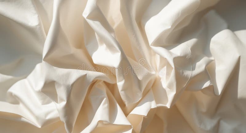 CreamColored Fabric with Delicate Wrinkles and Sunlight, Material ...