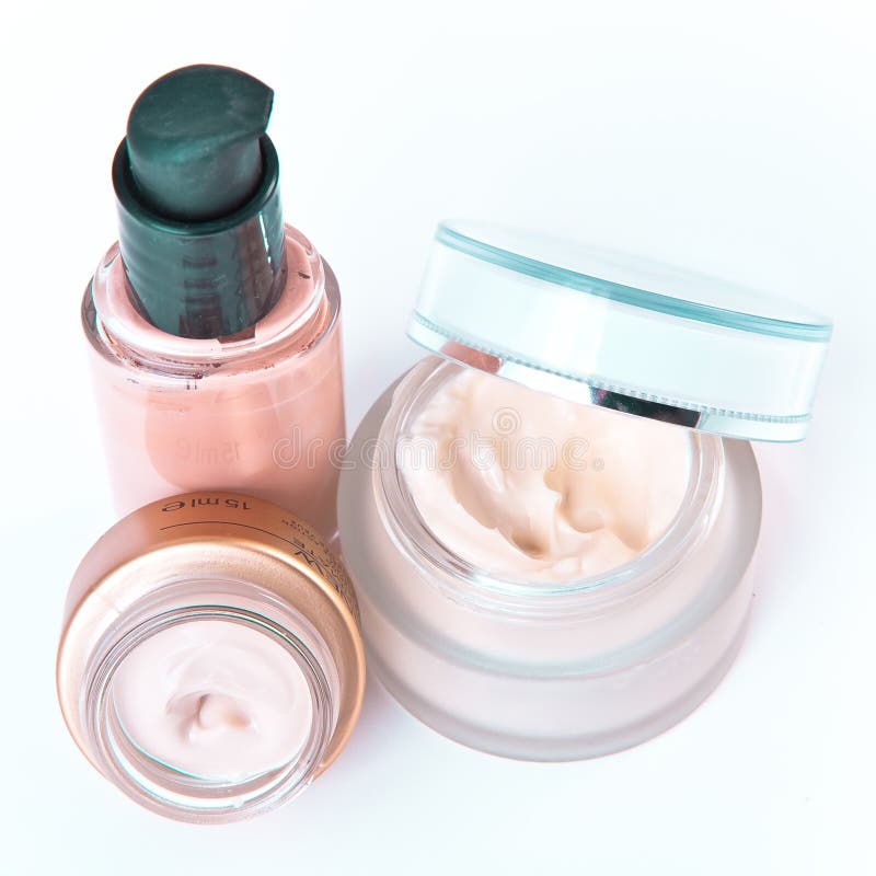 Creams and makeup stock photo. Image of assorted, makeover - 12471812