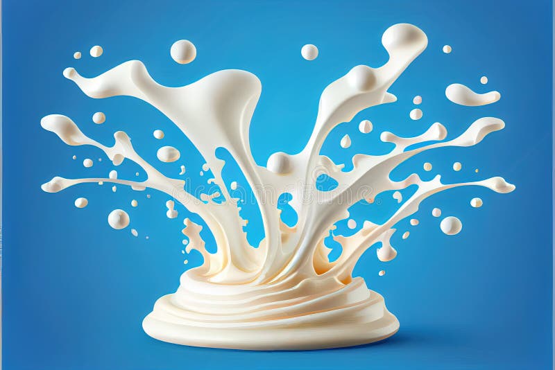 Creamy Abstraction on a Blue Background. 3d Illustration Stock ...