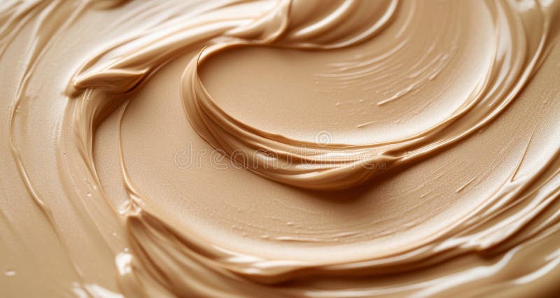 Creamy Beige Foundation Applied on a Surface Showcasing Texture and ...