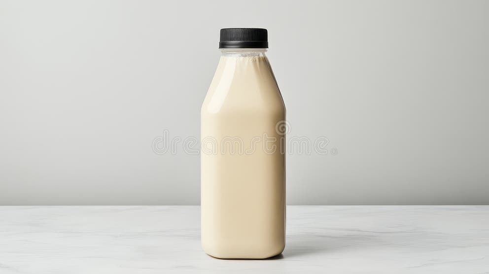 Creamy Beige Liquid in Clear Plastic Bottle Stock Image - Image of ...