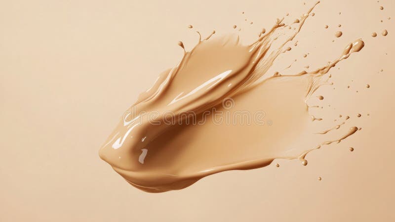 Creamy Beige Liquid Splash Art, Isolated on Soft Background. Creative ...