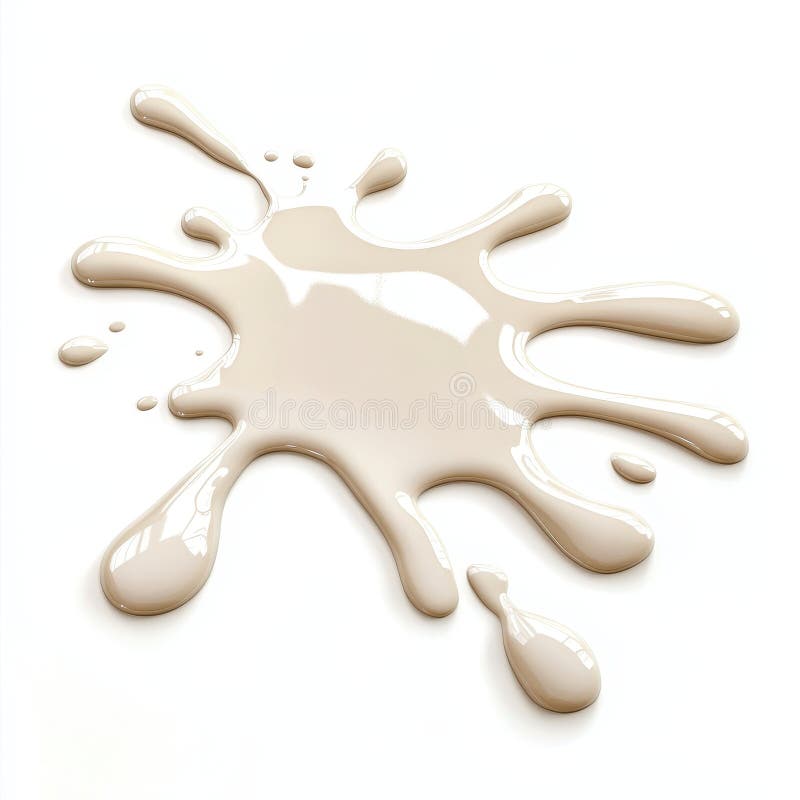 A Creamy Beige Paint Splash on a White Background, Showcasing Texture ...